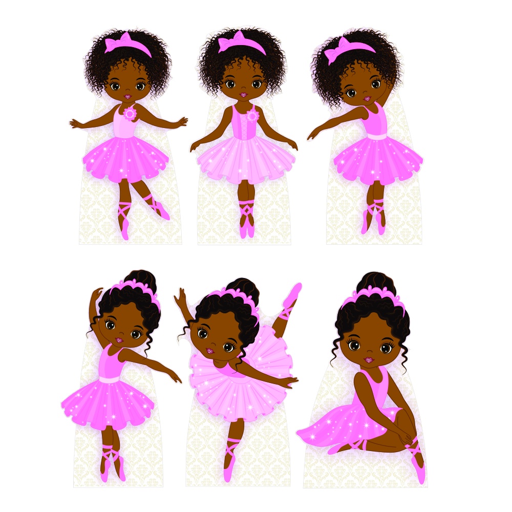 bailarina Negra Kit 6 Displays De Mesa totens de Decoração Para Festa ...