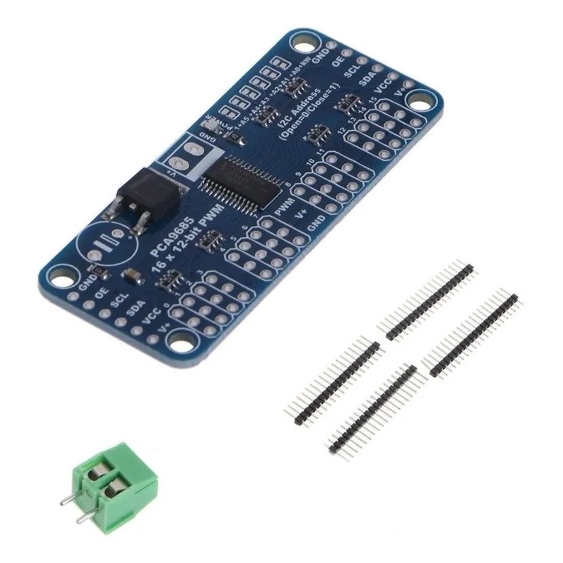 Módulo I2C Para Servo Motor - PCA9685 - 16 Canais 12 Bit Sem Solda ...