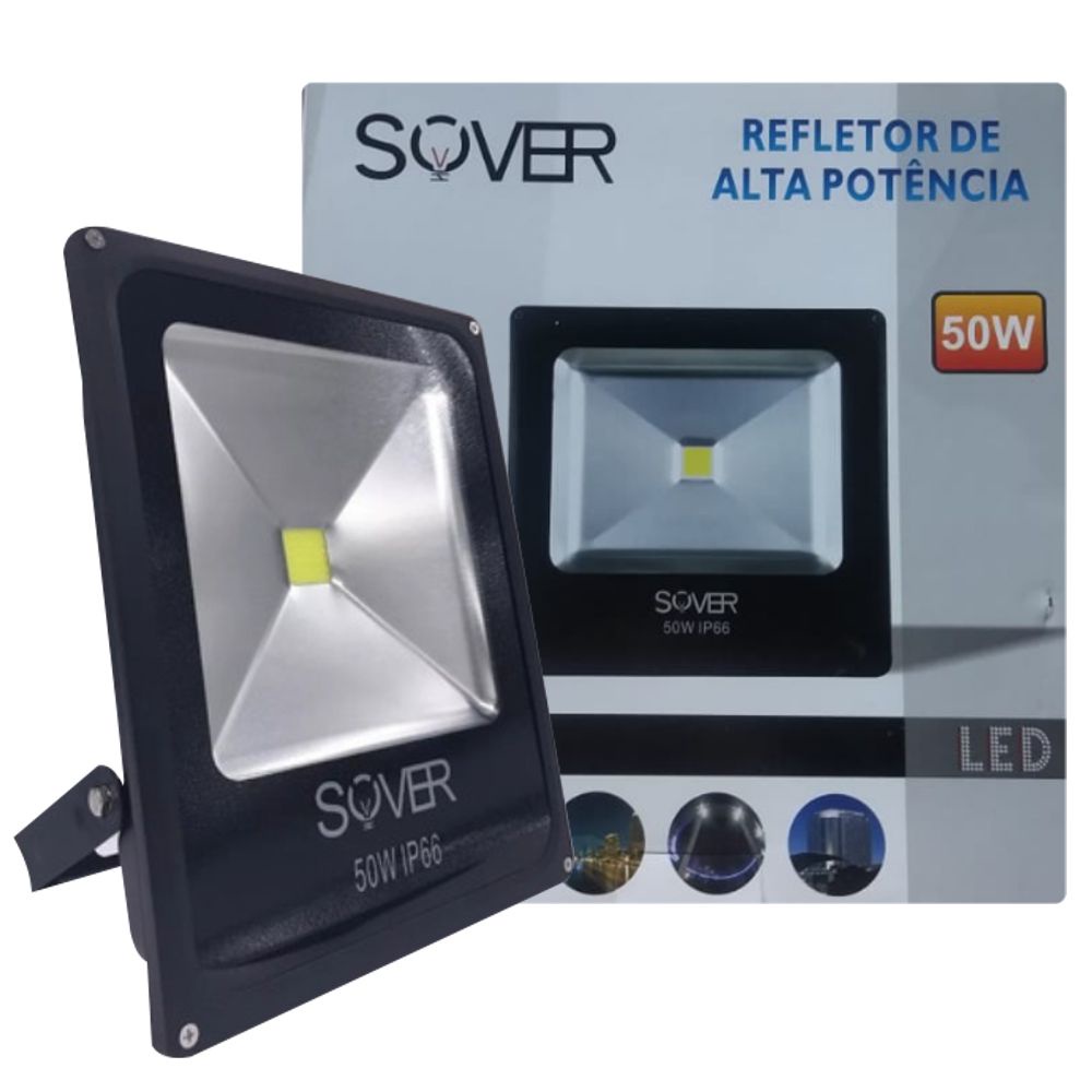 Refletor Led 50w Holofote Bivolt Prova Dágua Ip66 Luz Frio | Shopee Brasil