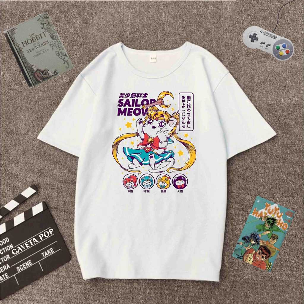 Camiseta Sailor Moon Cats Sailor Meow Mangá Anime | Shopee Brasil