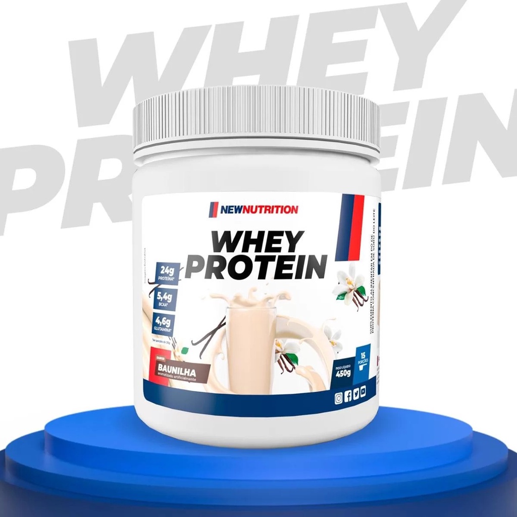 Whey Protein Concentrado 450g New Nutrition - Pote | Shopee Brasil