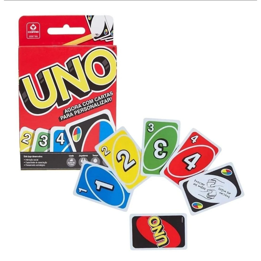 Uno ORIGINAL - Jogo De Cartas Uno - Com Cartas Para Personalizar ...