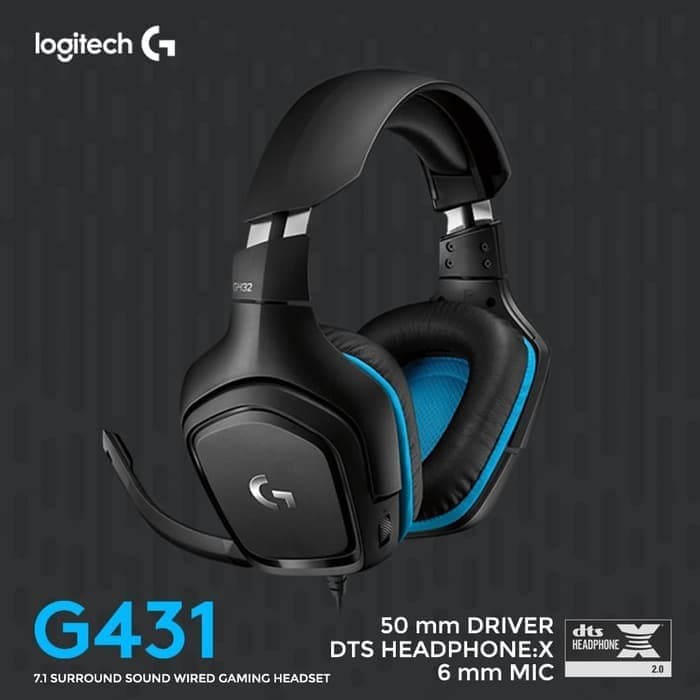 Headset Logitech G431 Dts 7.1 Surround Gaming + Microfone | Shopee Brasil
