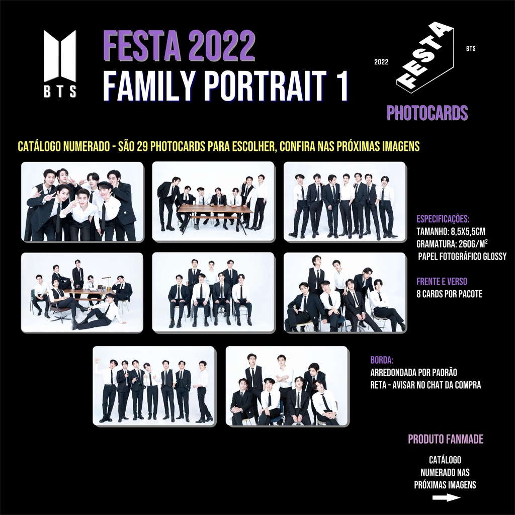 BTS - Festa 2022 family portrait 1 Photocards - Fanmade | Shopee Brasil