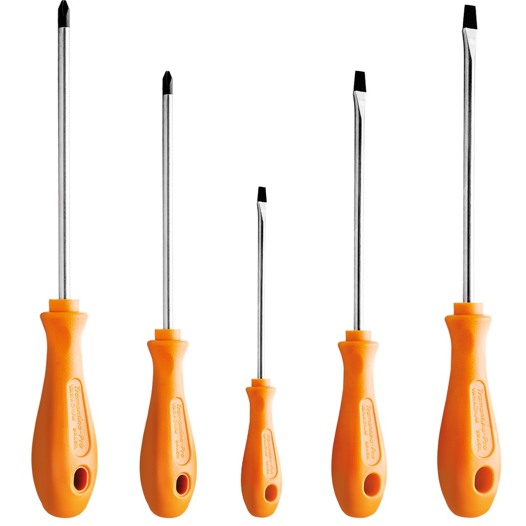 Jogo De Chave De Fenda e Phillips Ponta Imantada Tramontina PRO 5 Peças ...