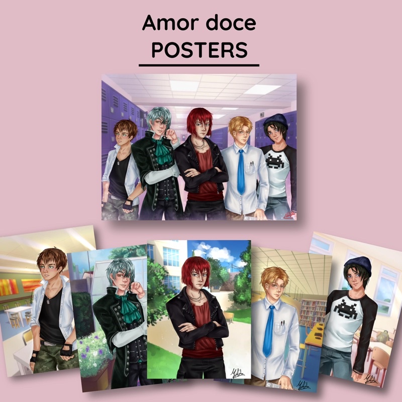 Pôster/Print de desenho- Paqueras Amor Doce Jogo | Shopee Brasil
