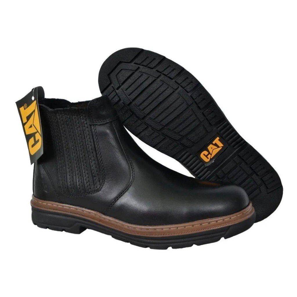 bota butina caterpillar couro legitimo costurada resistente pra ...