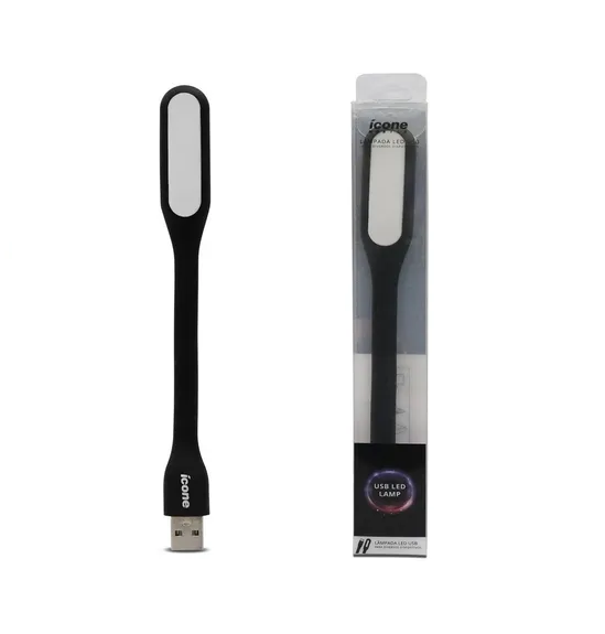 Mini Luminaria LED USB Flexivel Preta Icone Mobile | Shopee Brasil