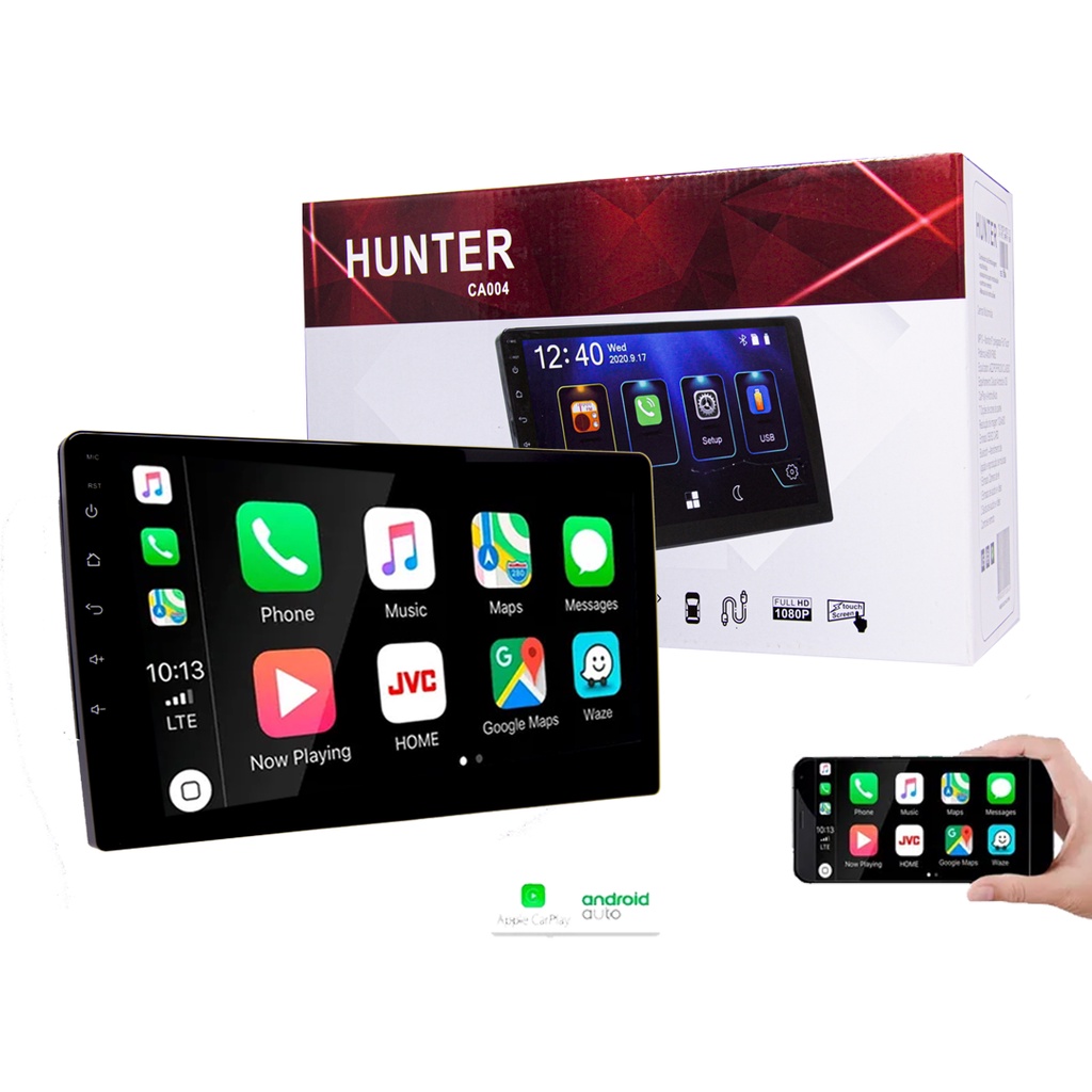 Central Multimídia Hunter CA004 Espelhamento Carplay e Android Auto Bluetooth 9" Polegadas USB ...