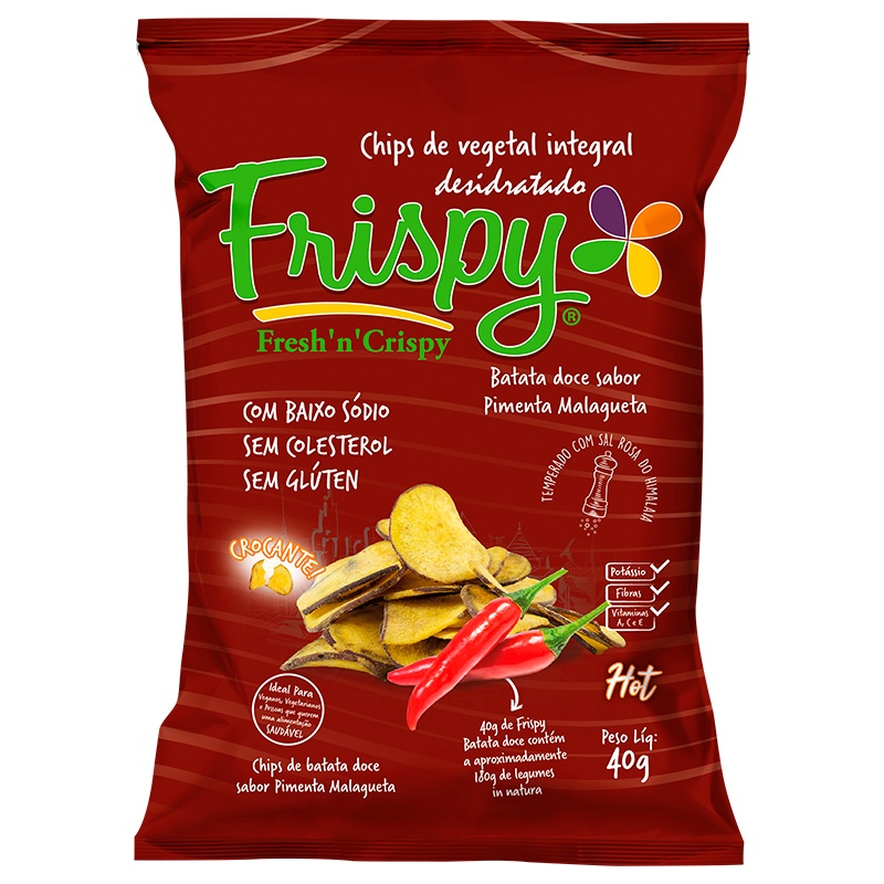 Chips de Batata Doce - Formato chips Frispy - Sabor pimenta malagueta ...