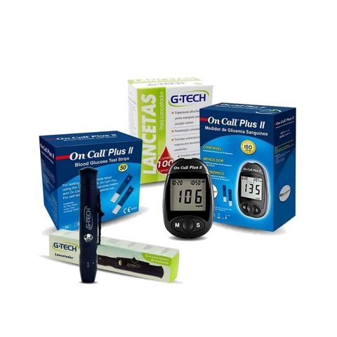 Kit Completo Aparelho Medidor de Glicose Glicemia Glicosimetro - On ...