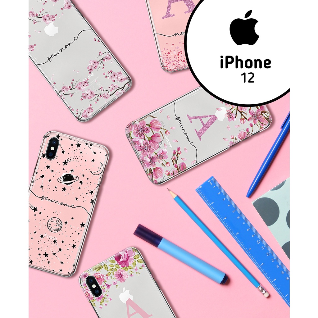 Capa transparente - iPhone 12 - Personalizada com texto | Shopee Brasil