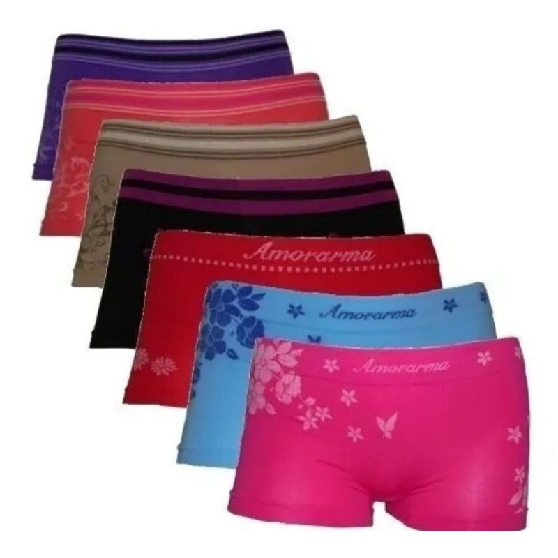 Kit CALCINHA SHORTINHO BOX BOXER MICROFIBRA CUECA FEMININA ADULTO ( P/M e G/GG ) | Shopee Brasil