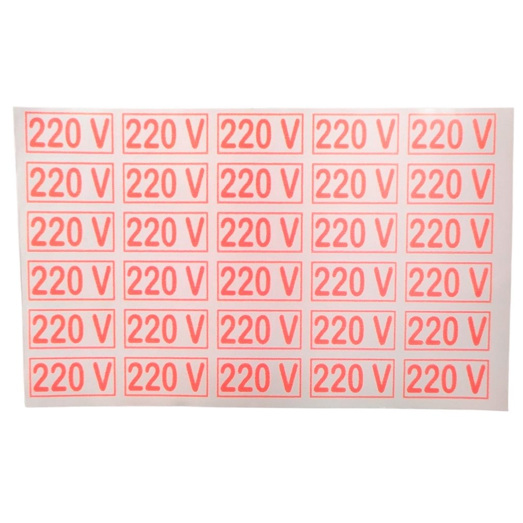 Adesivo Etiqueta Voltagem 220V para Tomada 30 unidades (cod: salim ...