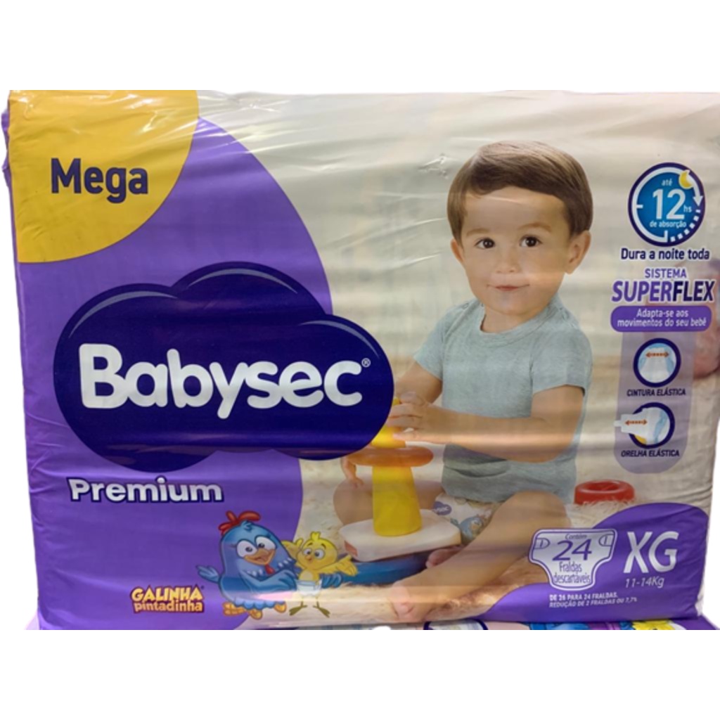 Fralda Babysec Premium XG 24 unidades Galinha Pintadinha | Shopee Brasil