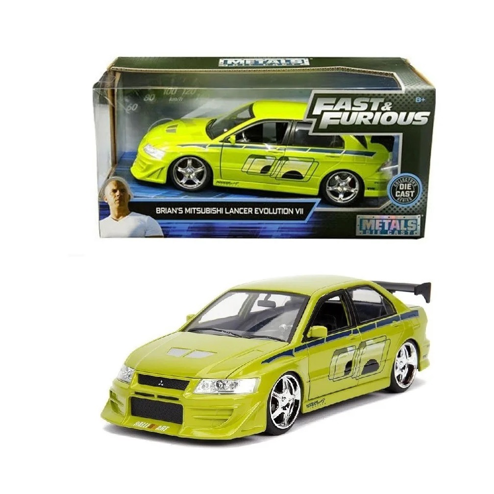 Miniatura Velozes e Furiosos - Mitsubishi Lancer Evolution 7 - 1/24 21cm Metal - JADA TOYS ...