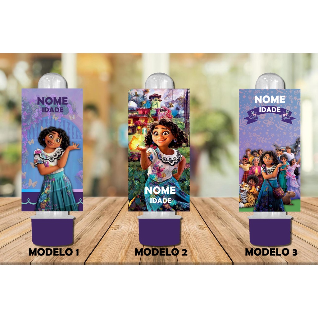 36 Adesivos Etiqueta para Tubete 8x4 cm Encanto Personalizado com Nome ...