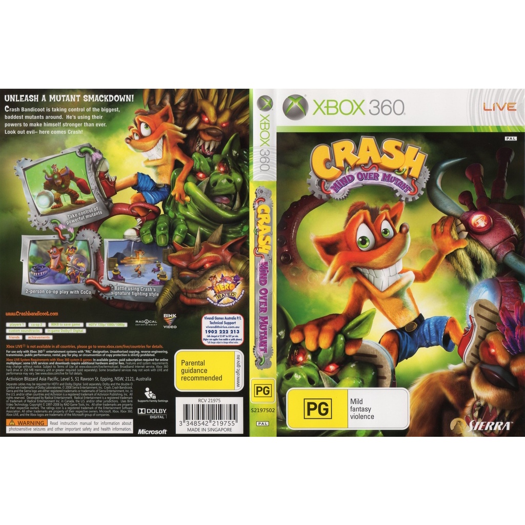 Crash M.Mutant P/ XBOX360 (LTU/LT/JTAG/RGH) | Shopee Brasil