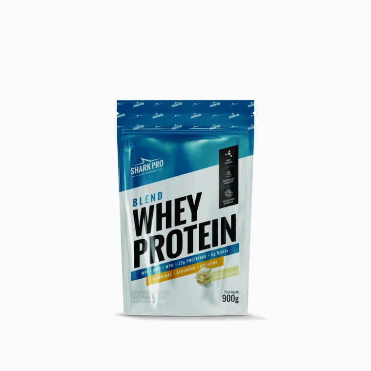 Whey Protein Blend 900g - Chocolate Branco - Shark Pro | Shopee Brasil