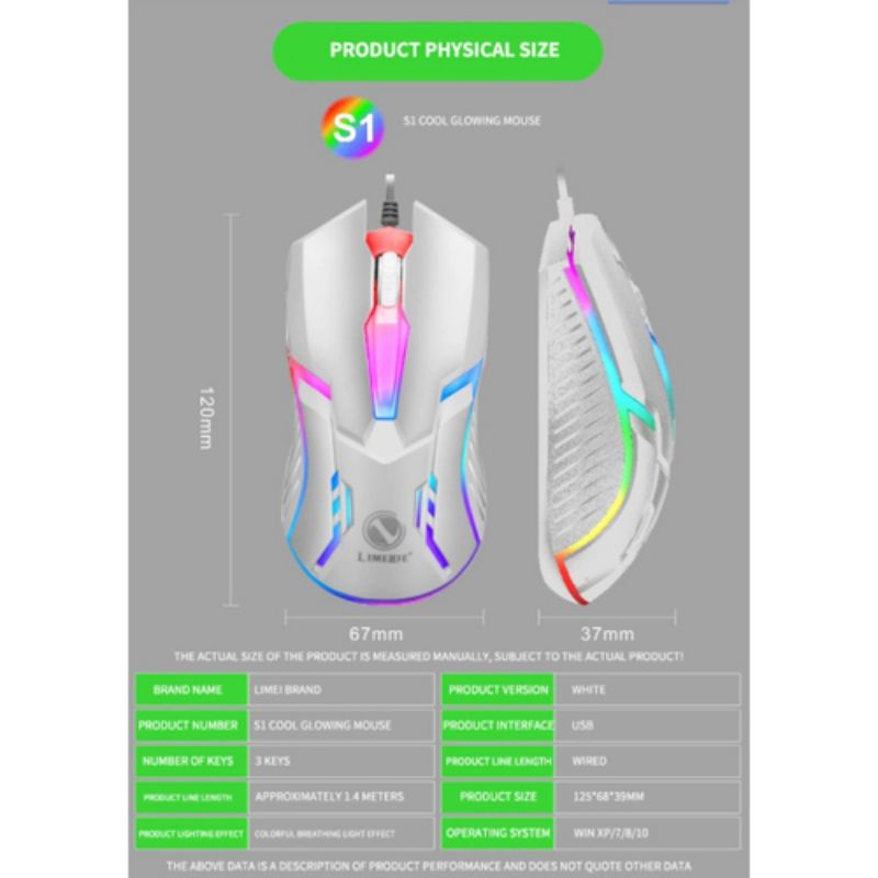 Mouse gamer Limeide. | Shopee Brasil