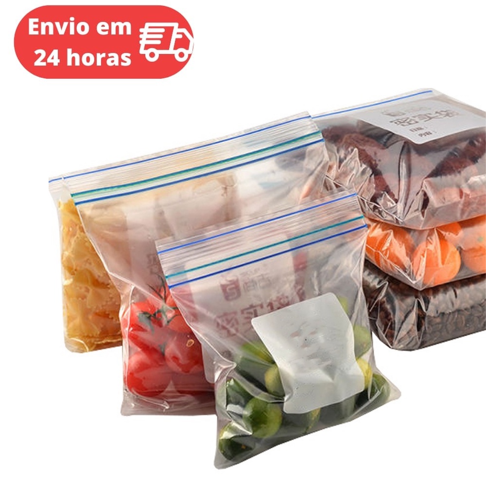 30 Sacos Saquinho Zip Lock Hermético 18x23 Abre E Fecha | Shopee Brasil