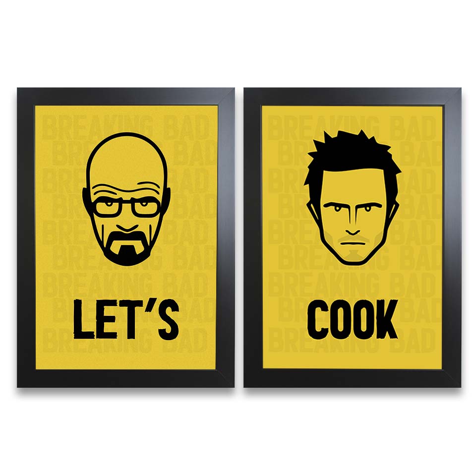 Kit com dois quadros - Série Breaking Bad - Lets Cook - Walter White e ...