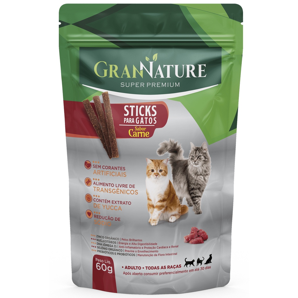 Petisco para Gatos Sticks Gran Nature 60g | Shopee Brasil