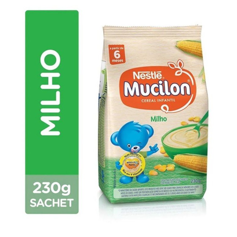 Mucilon Cereal Infantil Sachê 230g Milho 6 meses Validade | Shopee Brasil