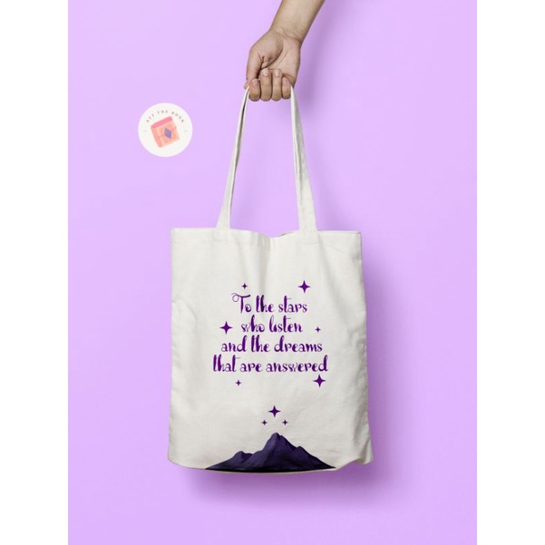 Ecobag ACOTAR "To the stars Who listen" fayre e rhysand | Shopee Brasil
