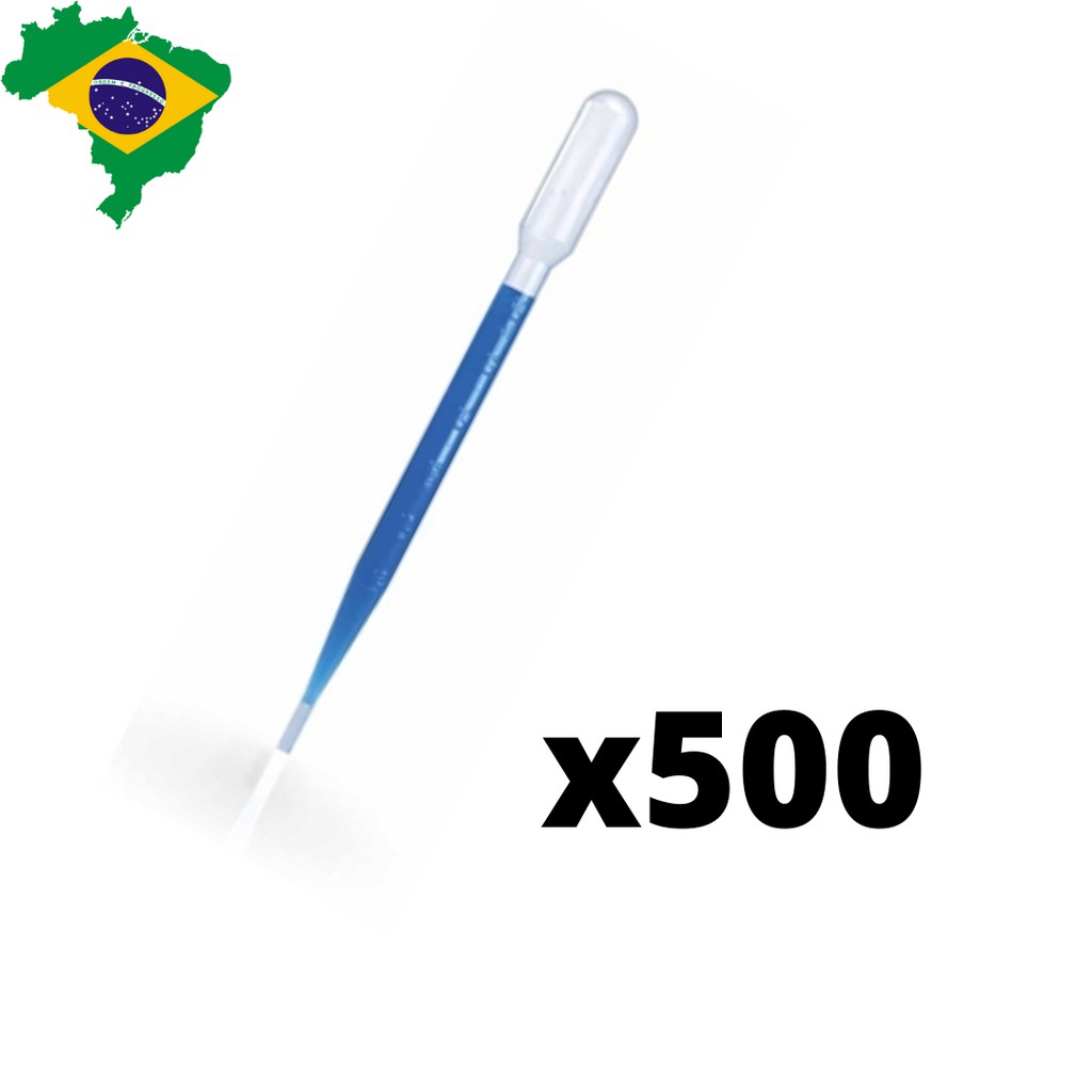 500 Unidades Pipeta Plástica 3ML Pasteur Conta Gotas | Shopee Brasil