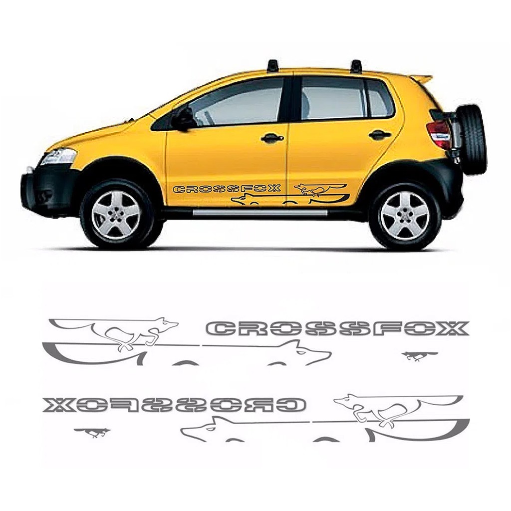 Adesivo Lateral Crossfox Com Logo Raposa PRETO, BRANCO OU PRATA ...