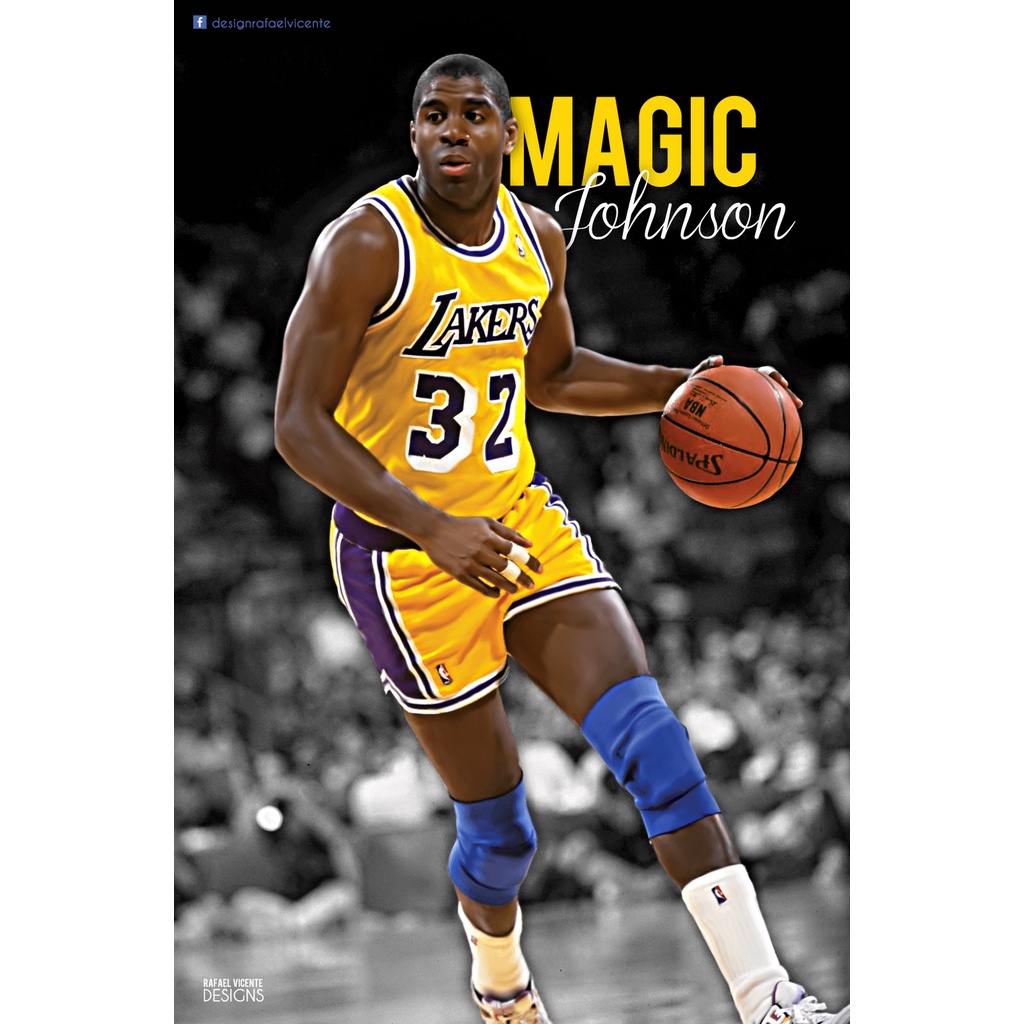 Poster - Magic Johnson - Art & Deco - 33 cm x 48 cm | Shopee Brasil