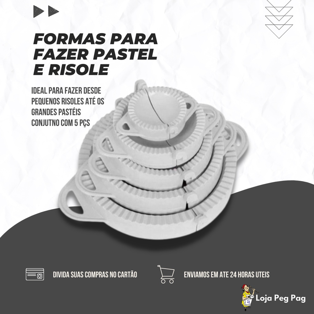 Conjunto Kit 5 Tamanhos Forma Molde Pastel Salgados Risole | Shopee Brasil