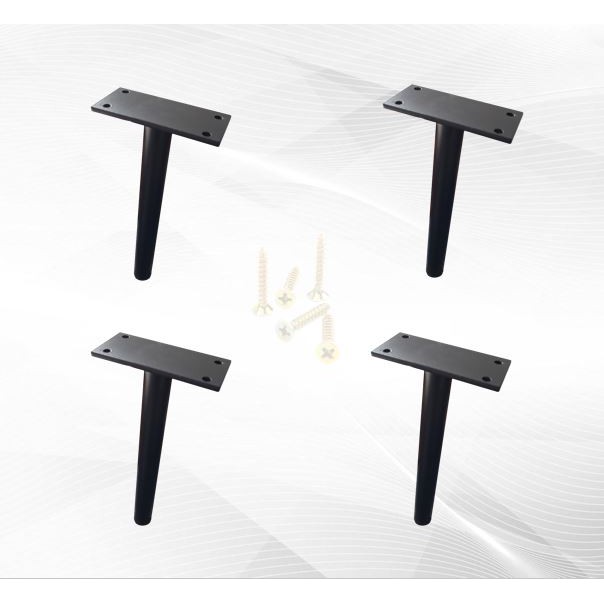 Kit 4 Pés De Metal Para Móveis 18cm Preto | Shopee Brasil