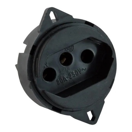 Tomada De Piso 2p+t 20a Preta - 24044 Transmobil | Shopee Brasil