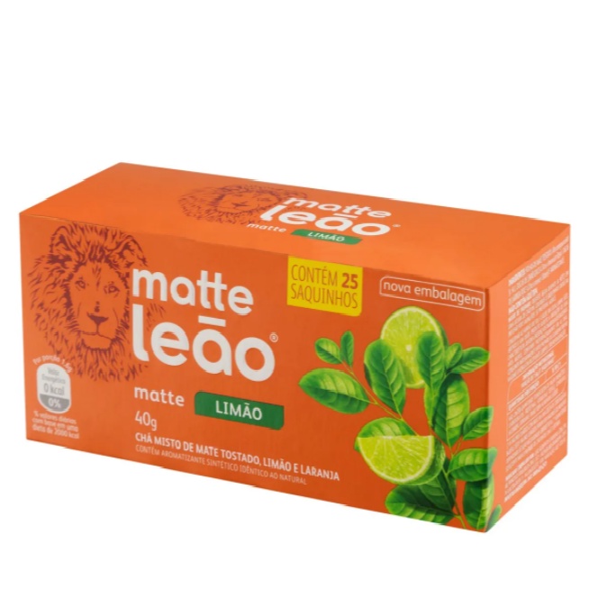Chá Matte Leão - sabor matte limão em sachê 40 g - 25 unidades | Shopee ...