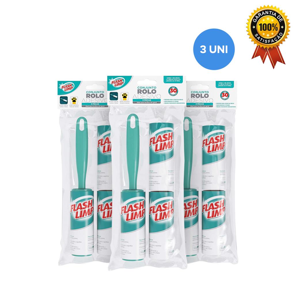 Conjunto Rolo Adesivo E 2 Refis Kit 3 Uni CST0085 Flash Limp | Shopee ...