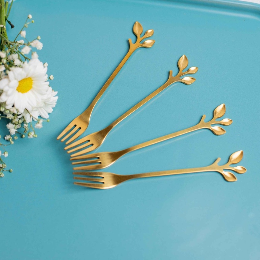 Kit Garfos para aperitivos Folhas Leaves | Shopee Brasil