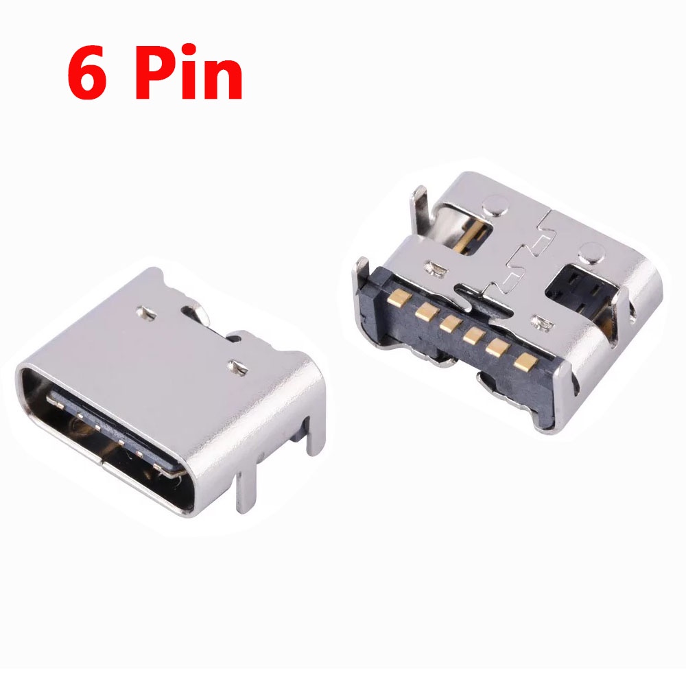 10pcs Type C 6 Pin Usb Smt Conector 3.1 Tipo C Femea Smd Diy | Shopee ...