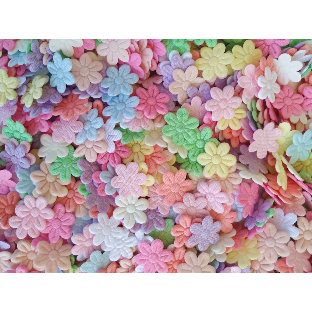 Mini Flor Cor Candy Em Tecido Prensado Para Apliques Pacote Com 500 ...