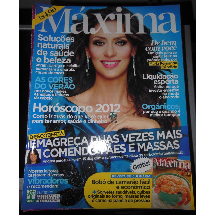 Revista Máxima Nº 20 - Maria Fernanda Cândido - Com Receitas | Shopee ...