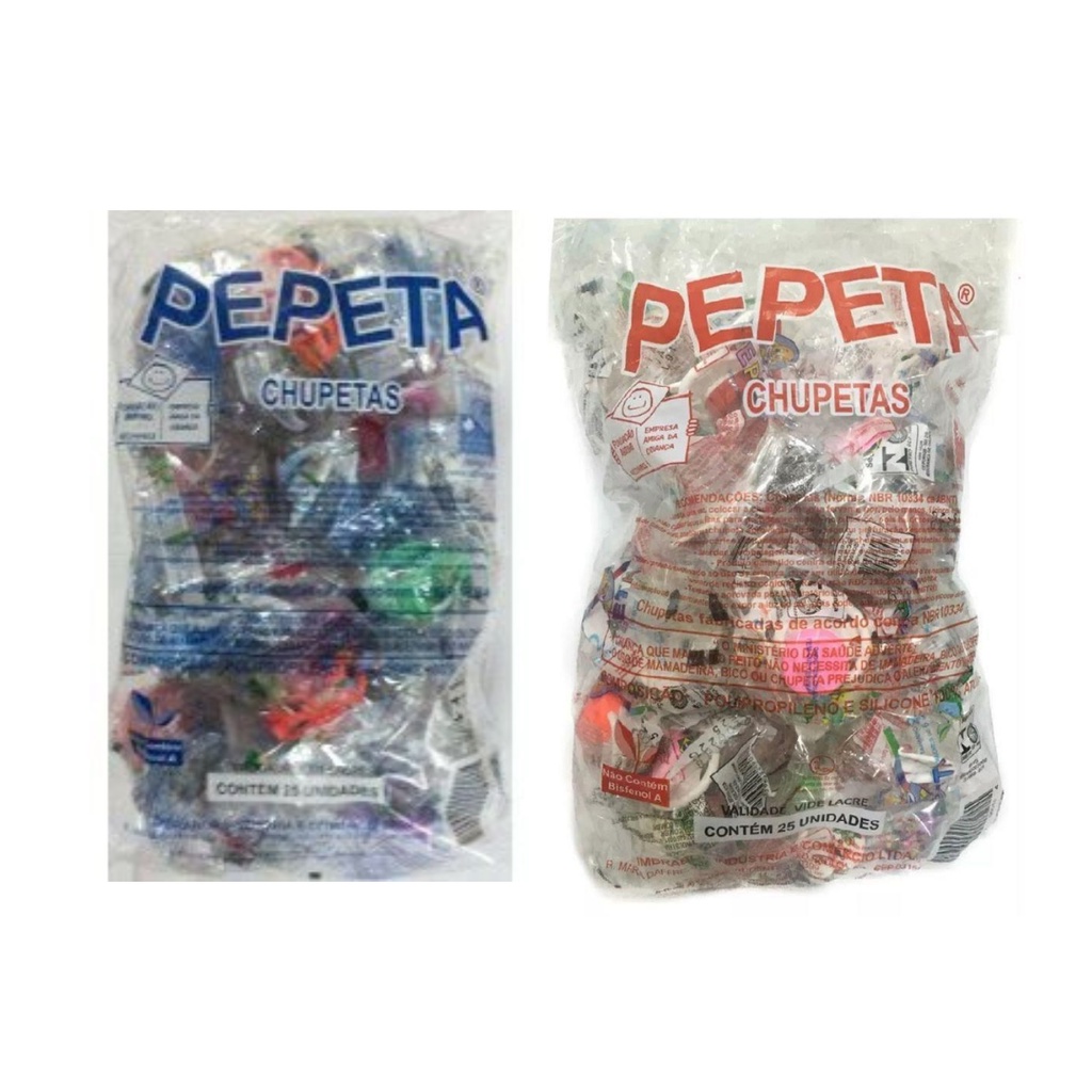 Chupeta Pepeta Bico Redondo ou Ortodontico - Bico De Silicone - Pacote ...