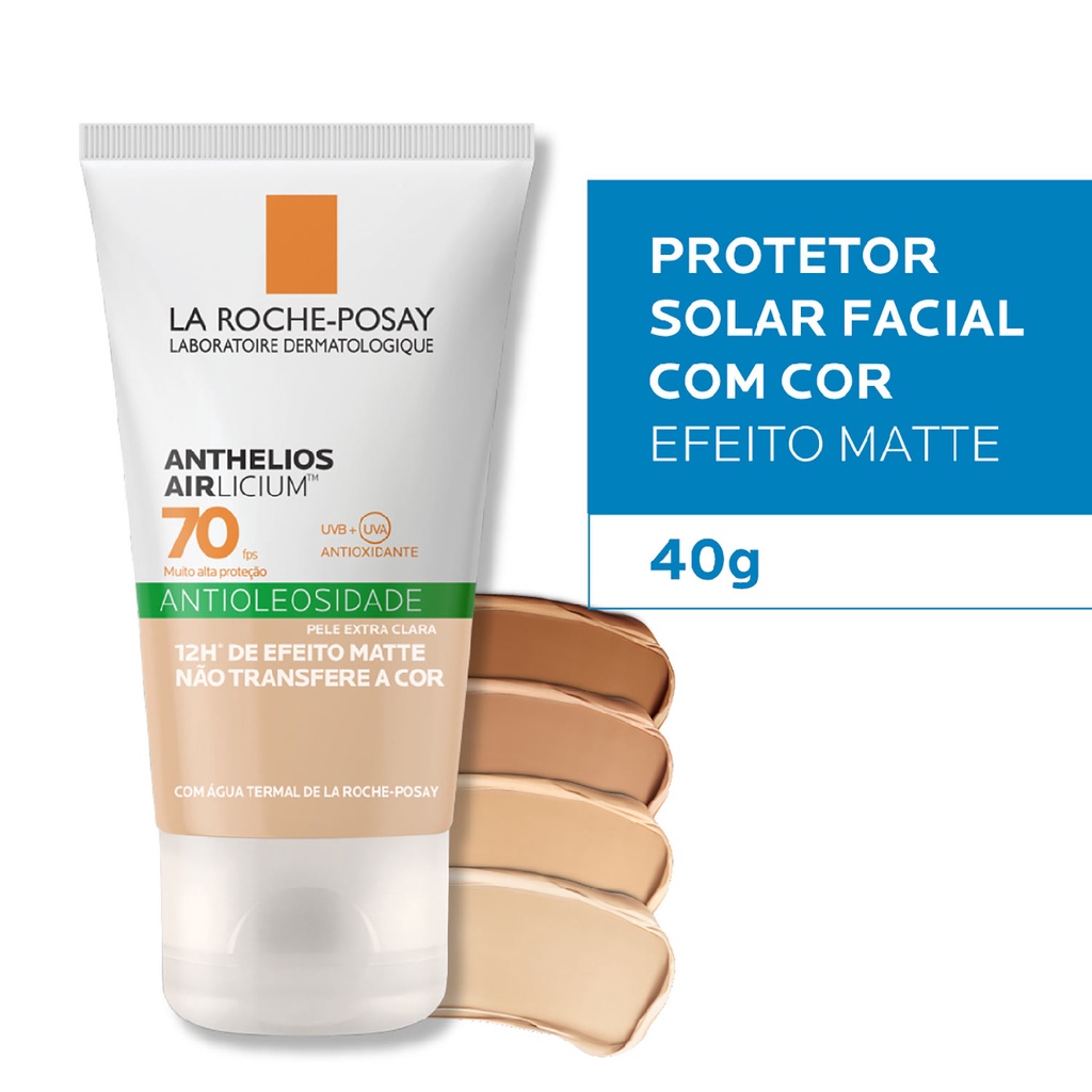 la roche posay anthelios airlicium fps 70 com cor 40 g antioleosidade ...