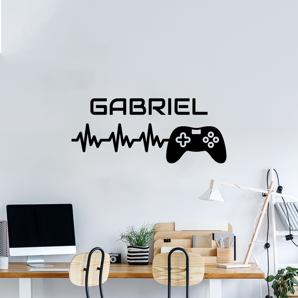 Adesivo Gamer Nome Personalizado Controle Mundo Adolescente | Shopee Brasil