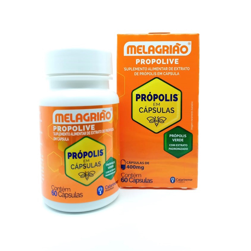 Própolis Verde Melagrião 400mg 60 Cápsulas - Catarinense | Shopee Brasil