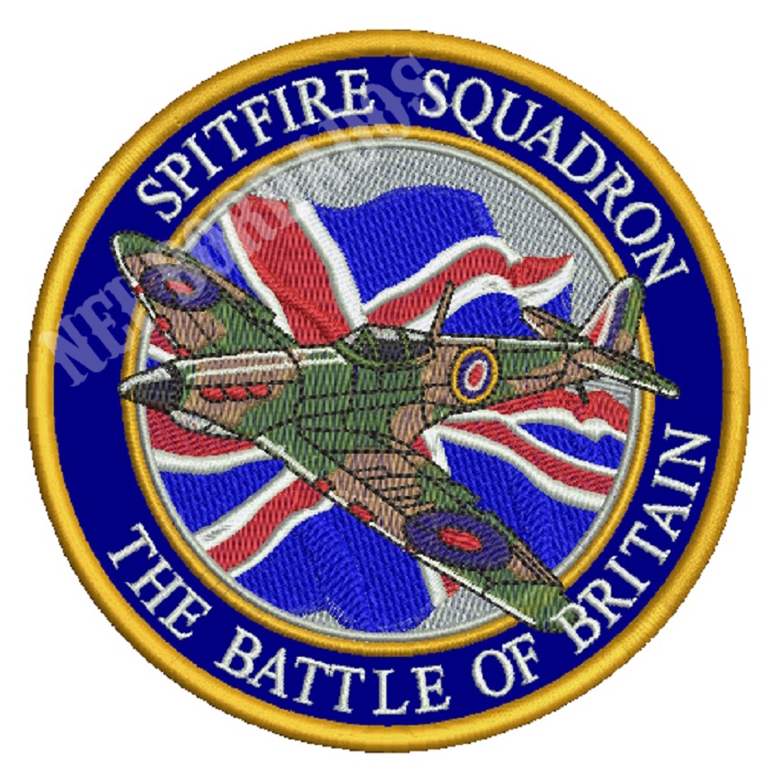 Patch Bordado Avião Spitfire Squadron (Aviação, Aeromodelo, Rock, Moto ...