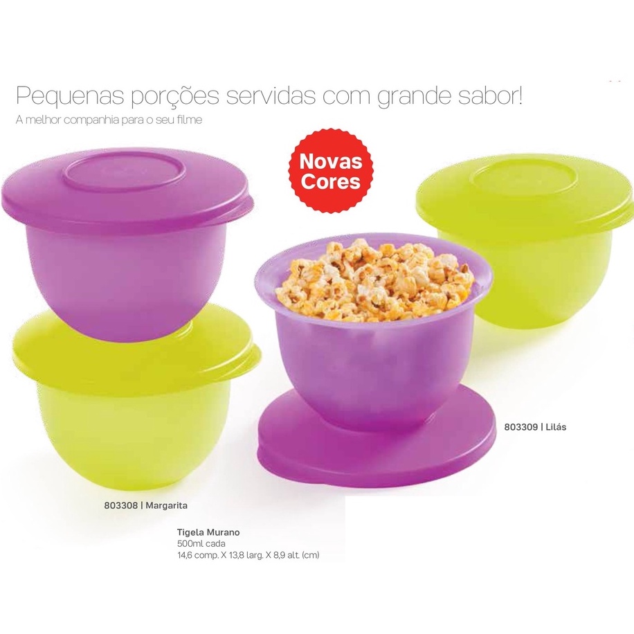 Tigela Mini Murano 550Ml Varias estampas Tupperware | Shopee Brasil