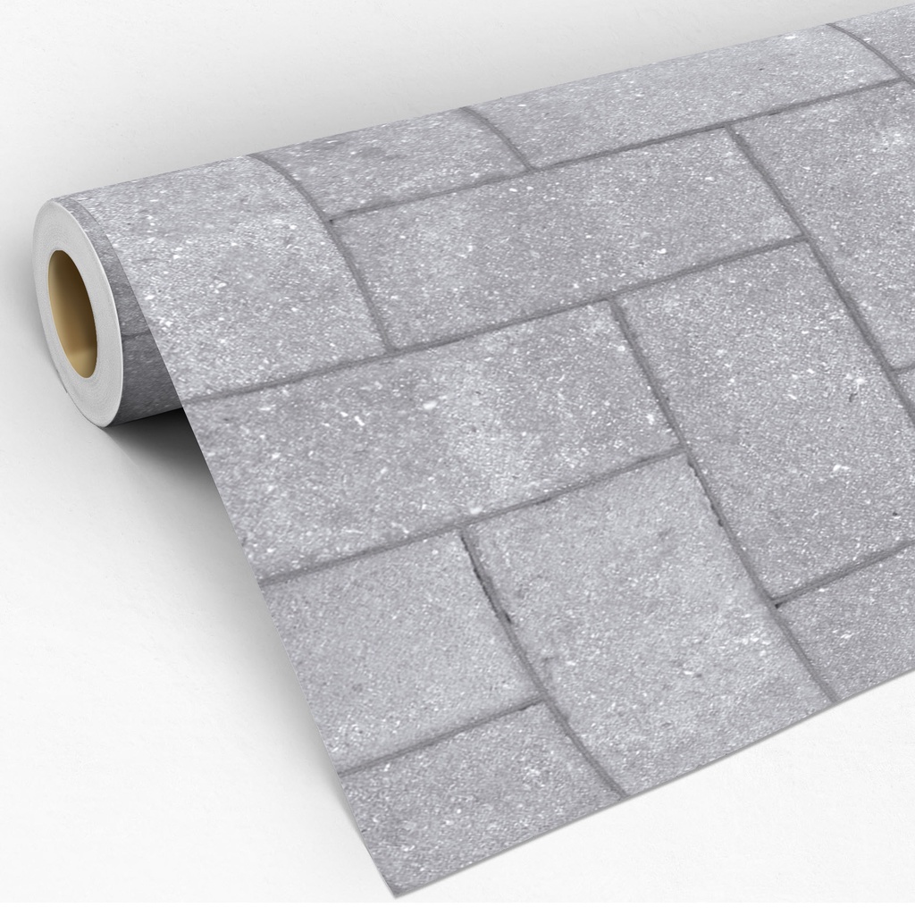 Papel de Parede Adesivo Pedra Tijolo Bloco Cinza Auto Colante Rolo 3 ...