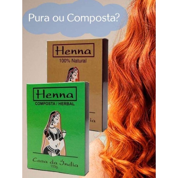 Henna Composta Herbal Casa Da Índia - Rena para Cabelos | Shopee Brasil