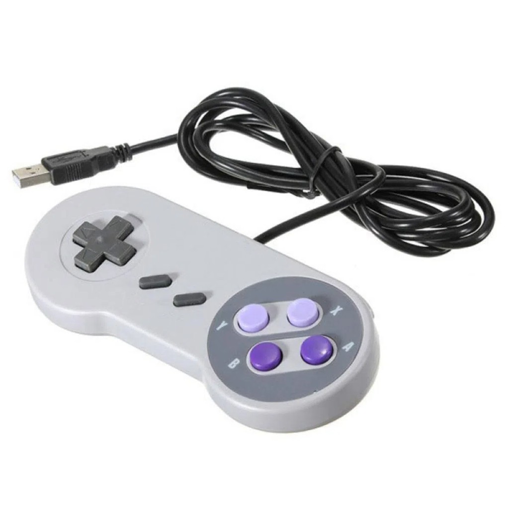 Controle Usb Super Nintendo Snes Joystick Windows Mac Linux | Shopee Brasil